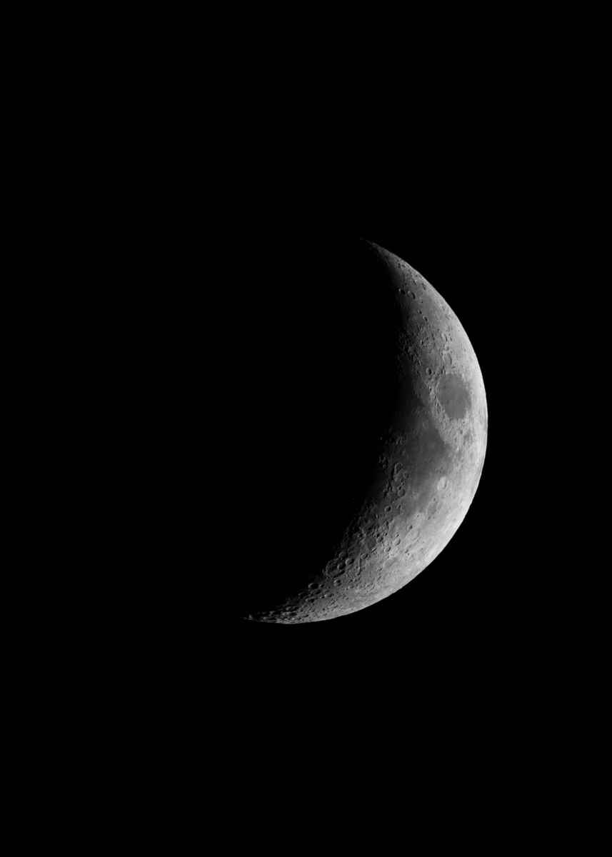 'Beautiful Half Moon in sky' Poster, picture, metal print, paint by ...