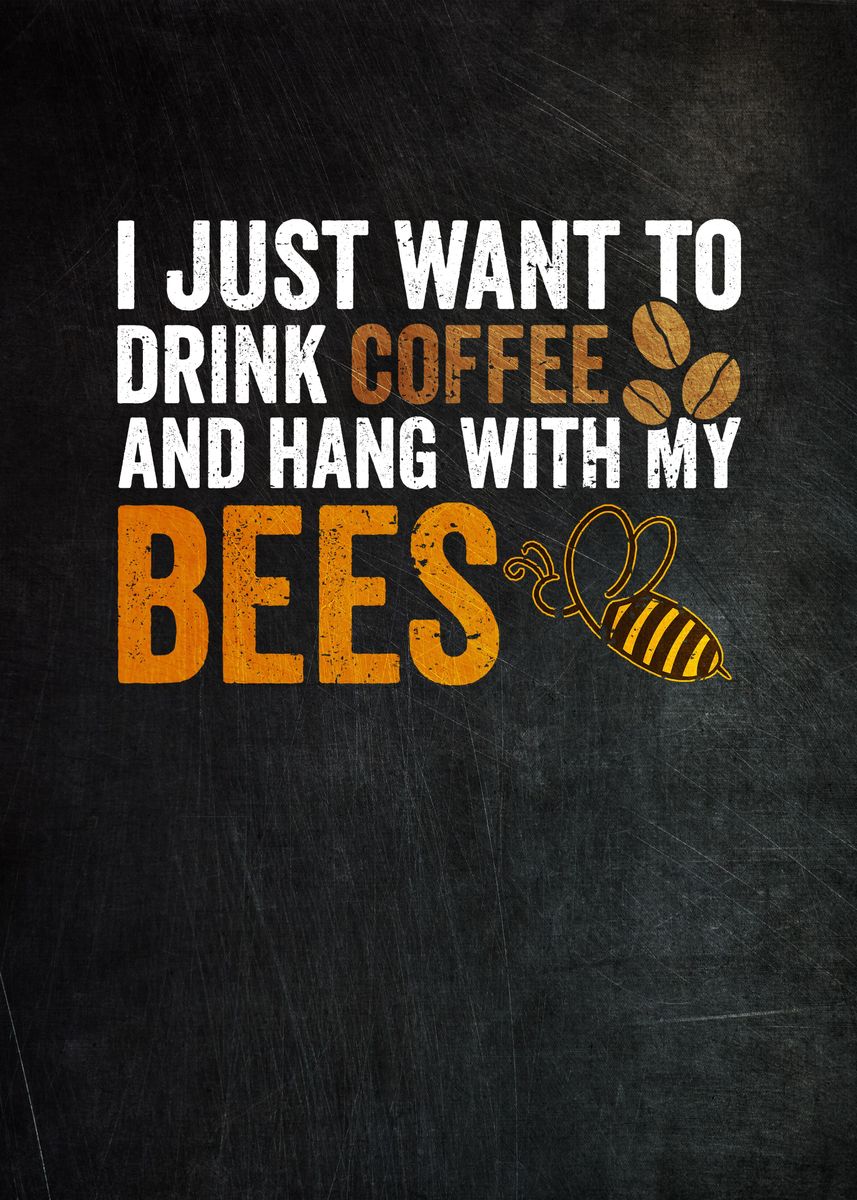 'Coffee And Bees' Poster, picture, metal print, paint by PosterWorld ...
