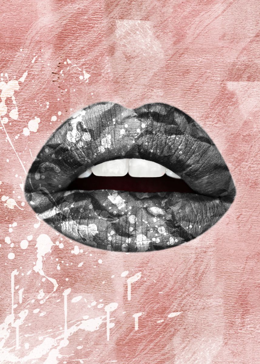 'Abstract Lips' Poster, picture, metal print, paint by Five Senses Art ...