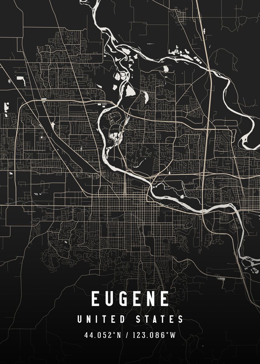 'Eugene Oregon' Poster, picture, metal print, paint by Five Senses Art ...