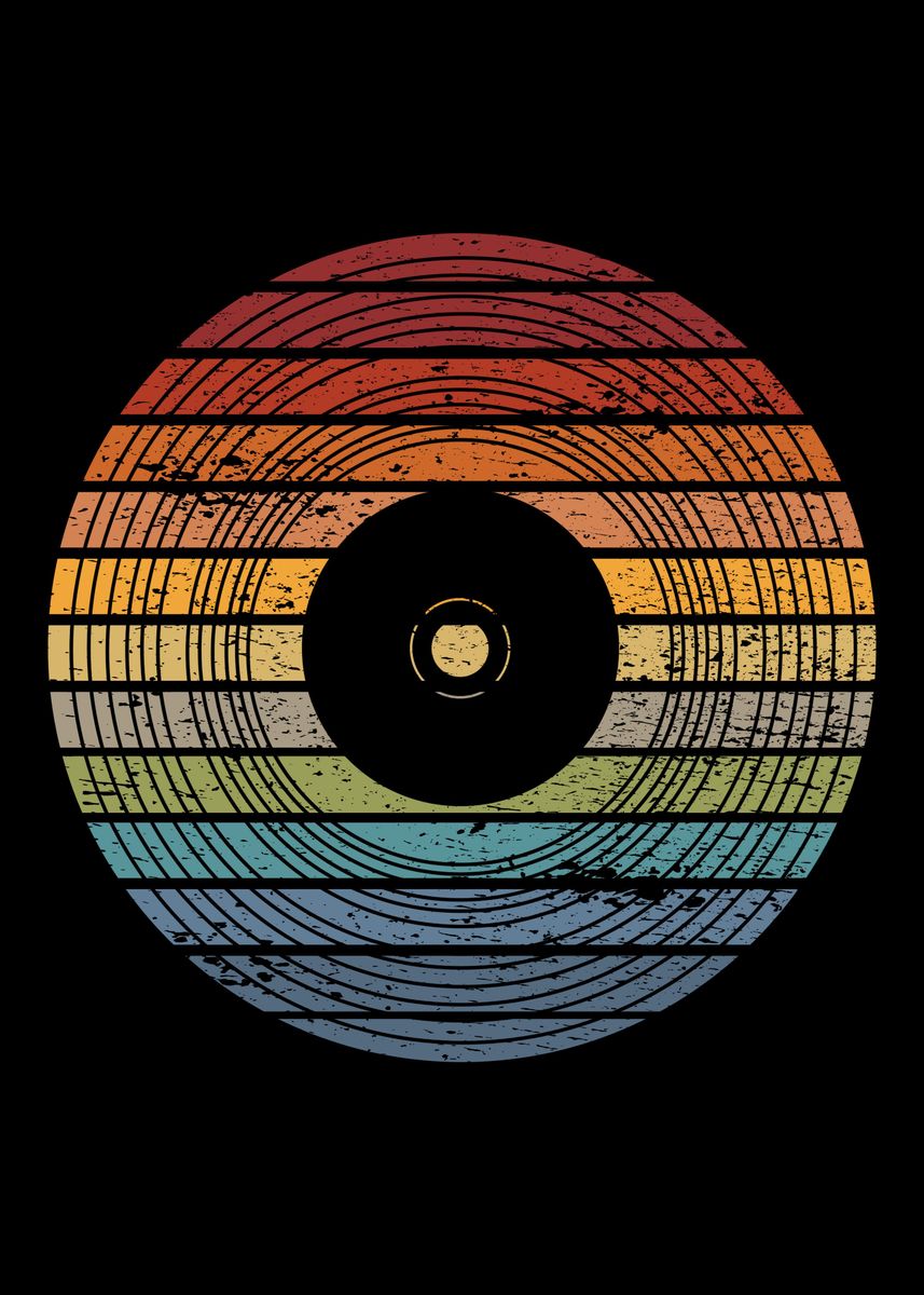 'Retro Vintage Vinyl 80s 90' Poster, picture, metal print, paint by ...