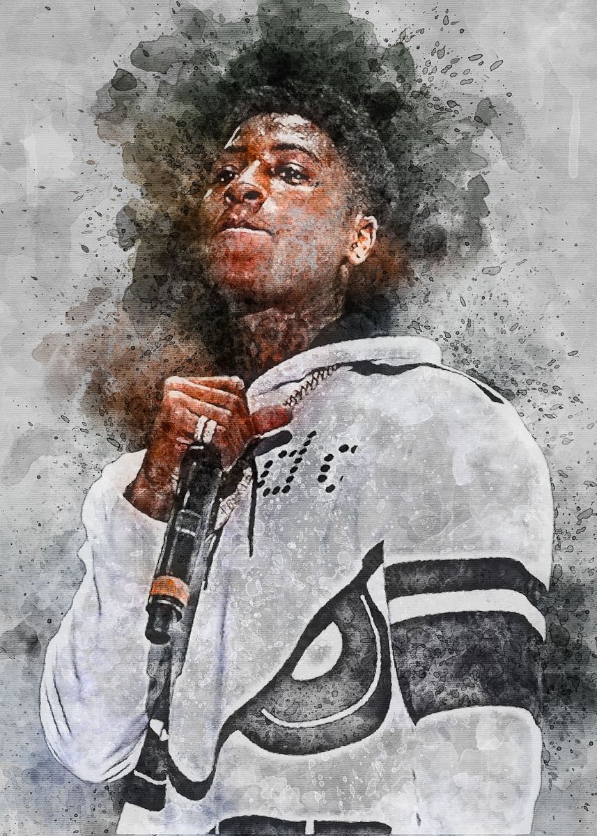 'YoungBoy Never Broke Again' Poster, picture, metal print, paint by BQY ...