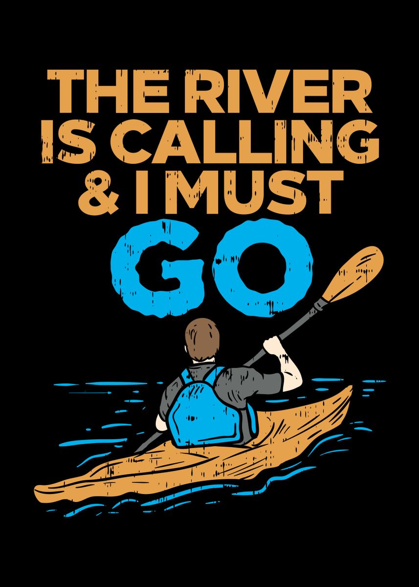 'Kayak Kayaking' Poster, picture, metal print, paint by Shiva121 | Displate