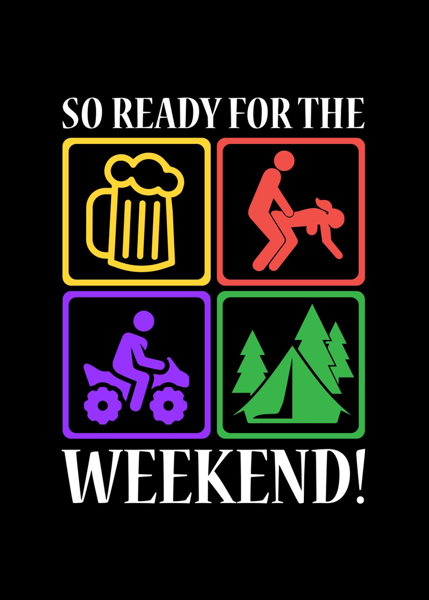 'Weekend Leisure Alcohol' Poster, picture, metal print, paint by Norden ...