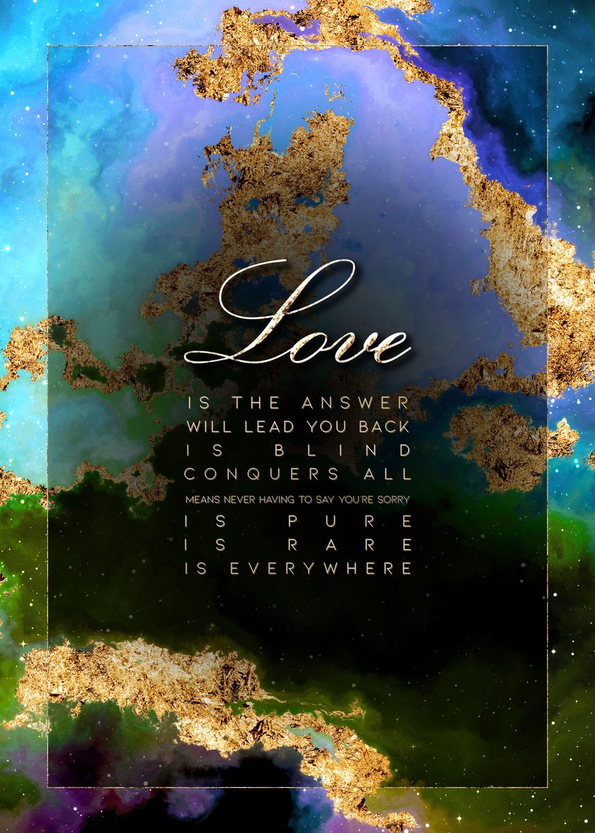 'Love is Gold Art' Poster, picture, metal print, paint by Holy Rock ...