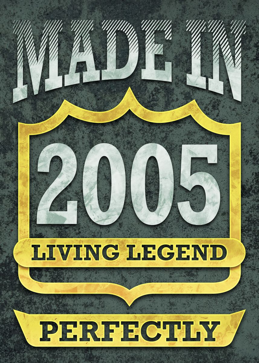 'Made In 2005 Birthday Gift' Poster by Smiling Nerd | Displate