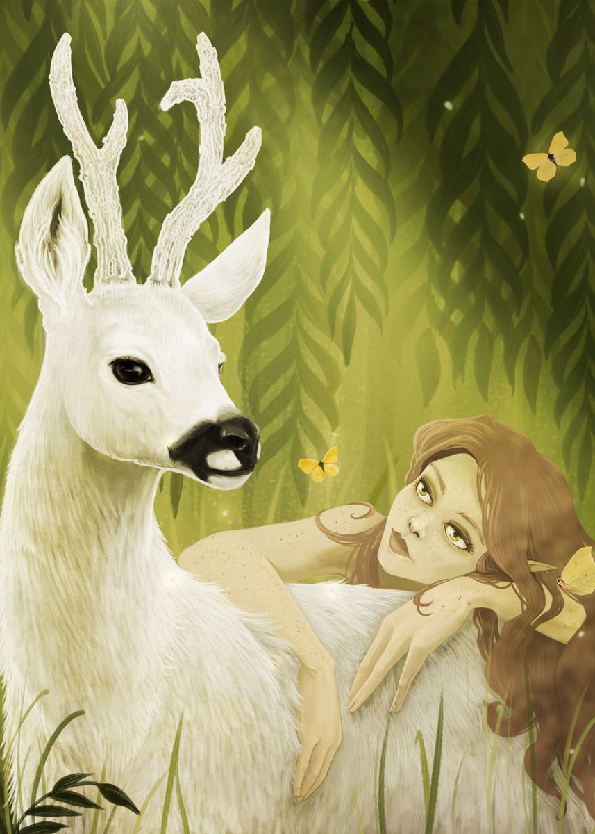 'Nymph' Poster, picture, metal print, paint by Michaela Spatz | Displate