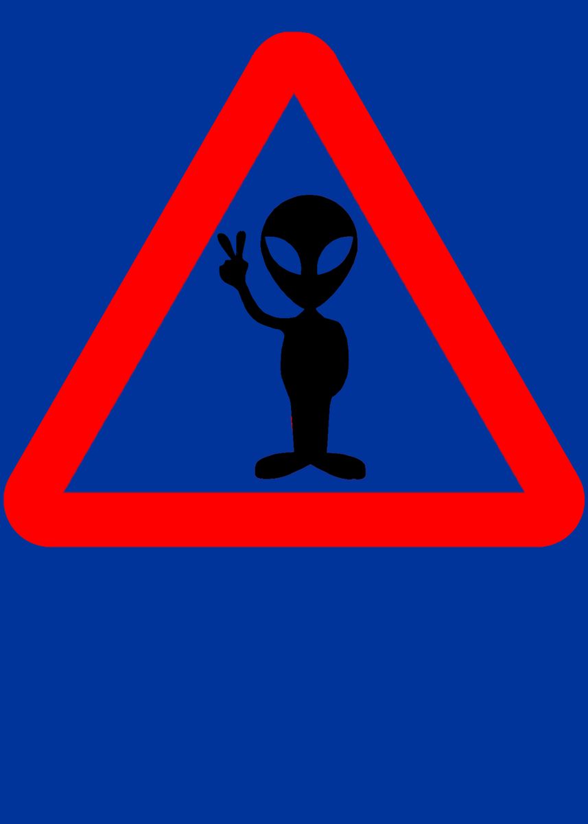 'Alien Peace Blue' Poster, picture, metal print, paint by Damelio ...