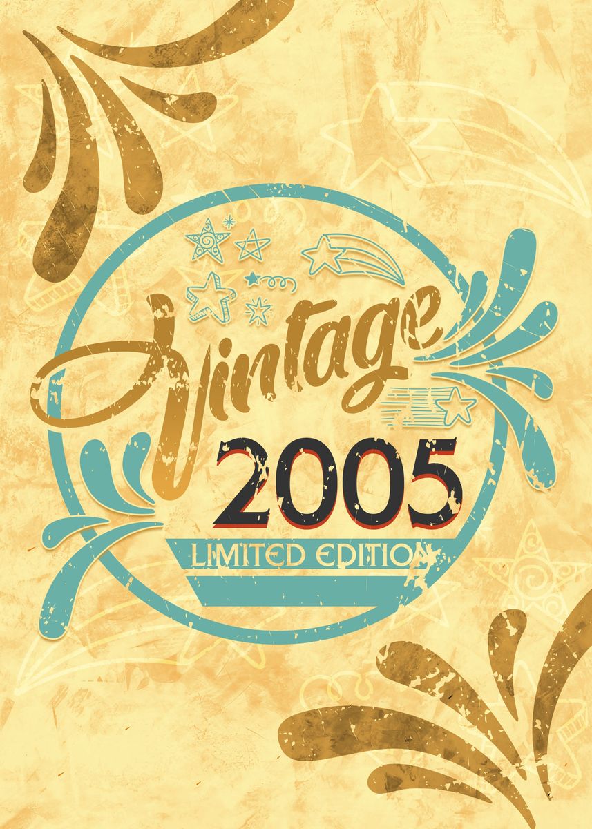 'Vintage 2005 Birthday Gift' Poster, picture, metal print, paint by ...