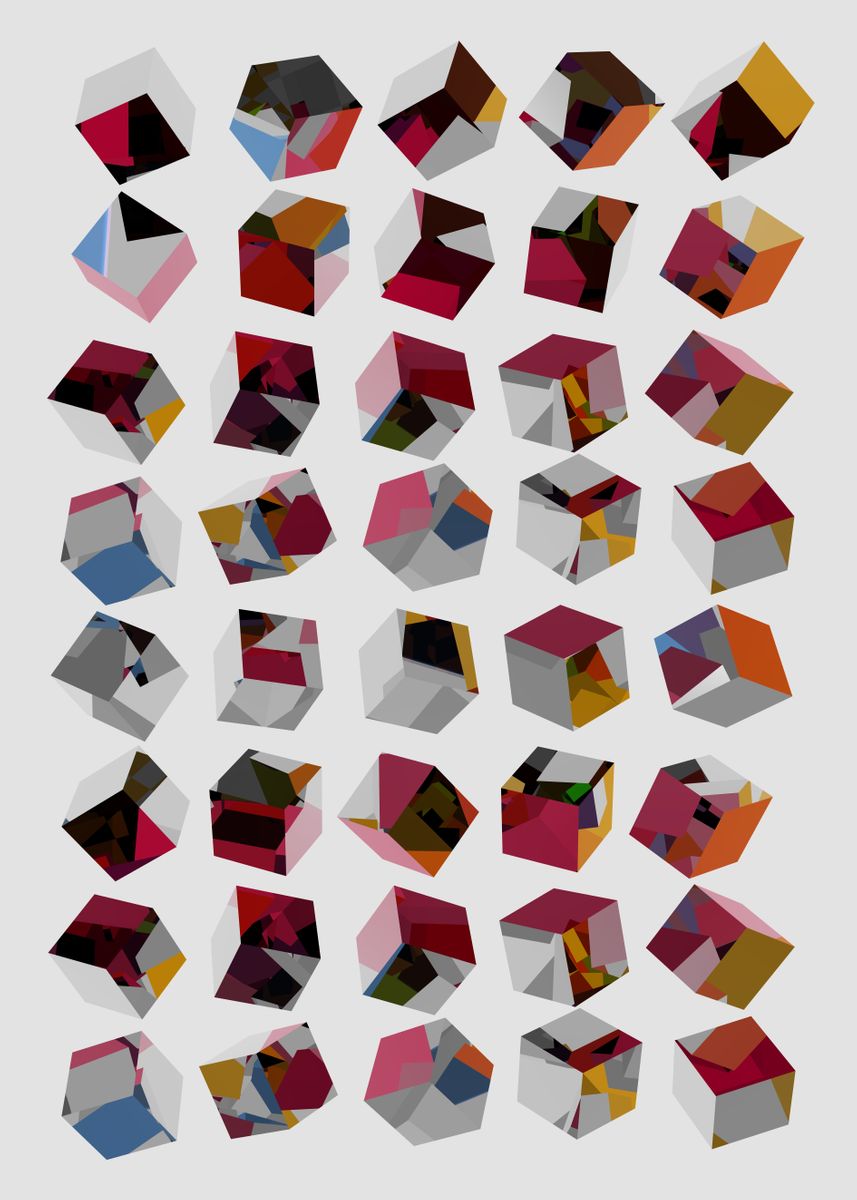 'Colored Cubes' Poster by aestevez | Displate
