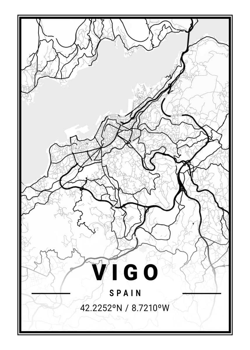'Vigo Light City Map' Poster by Tien Stencil | Displate