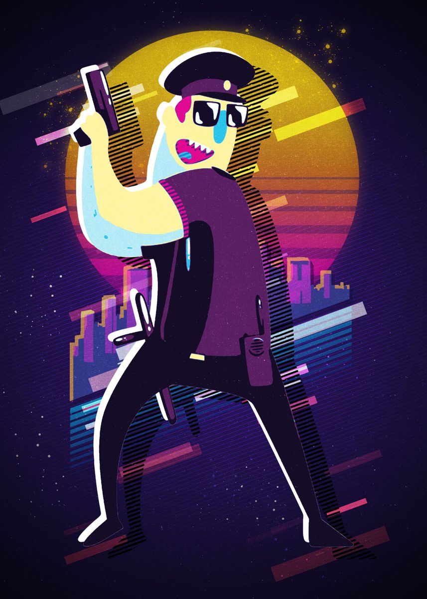 'police' Poster, picture, metal print, paint by Mibride | Displate