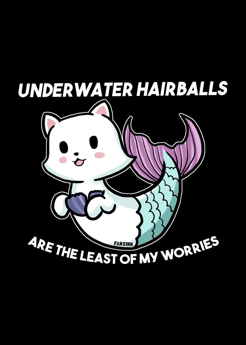 'Cat Mermaid Sea Magic Merm' Poster by fansinn | Displate