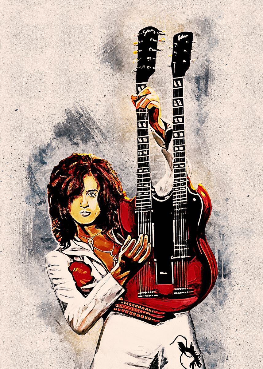 'Jimmy Page ' Poster, picture, metal print, paint by De Sight | Displate