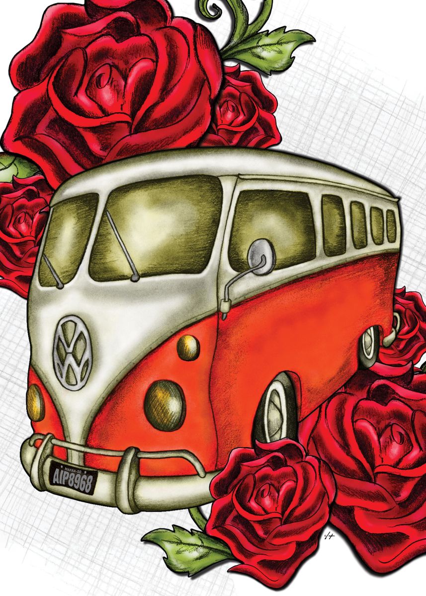 'Love van' Poster, picture, metal print, paint by Helinton Andruchechen ...