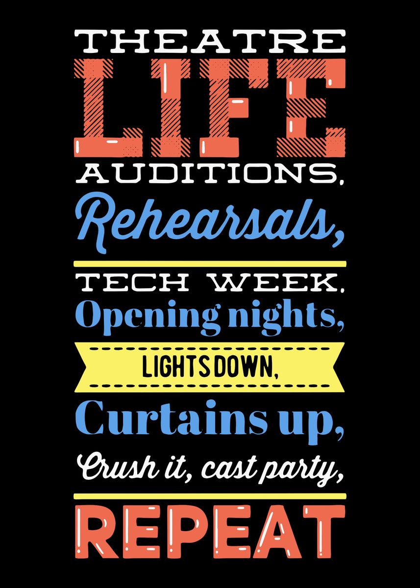 'Funny Theater Life For Act' Poster, picture, metal print, paint by Uwe ...