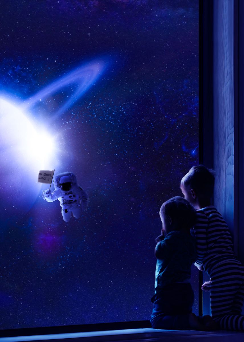 'Astronaut Dad' Poster, picture, metal print, paint by Matthew | Displate