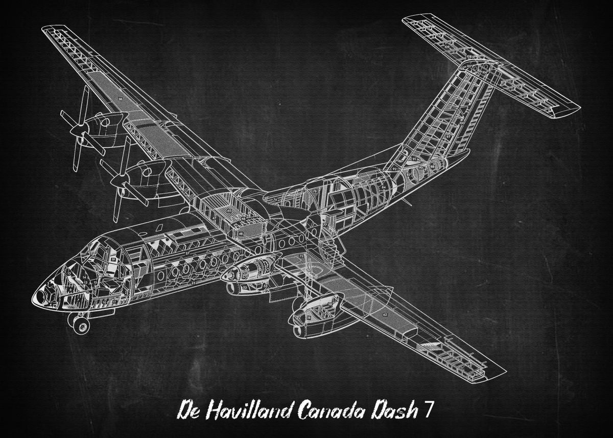 'De Havilland Canada Dash 7' Poster by MICHAEL BRUNS PLATES | Displate