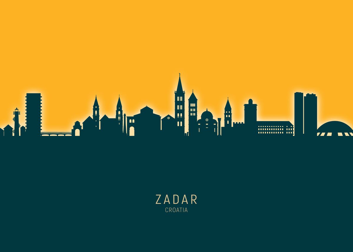 'Zadar Skyline Croatia' Poster by Michael Tompsett | Displate