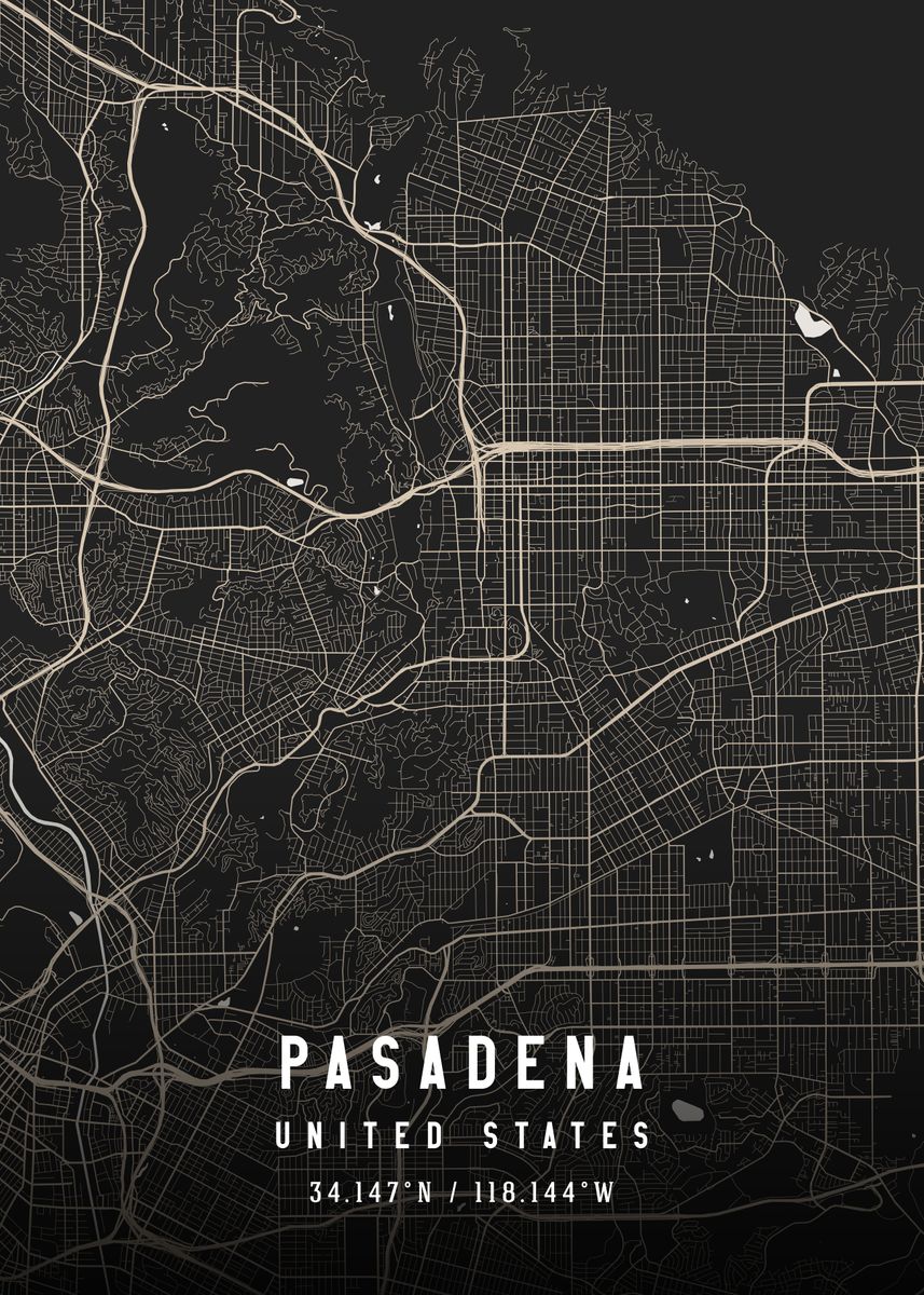 'Pasadena California' Poster by Five Senses Art | Displate