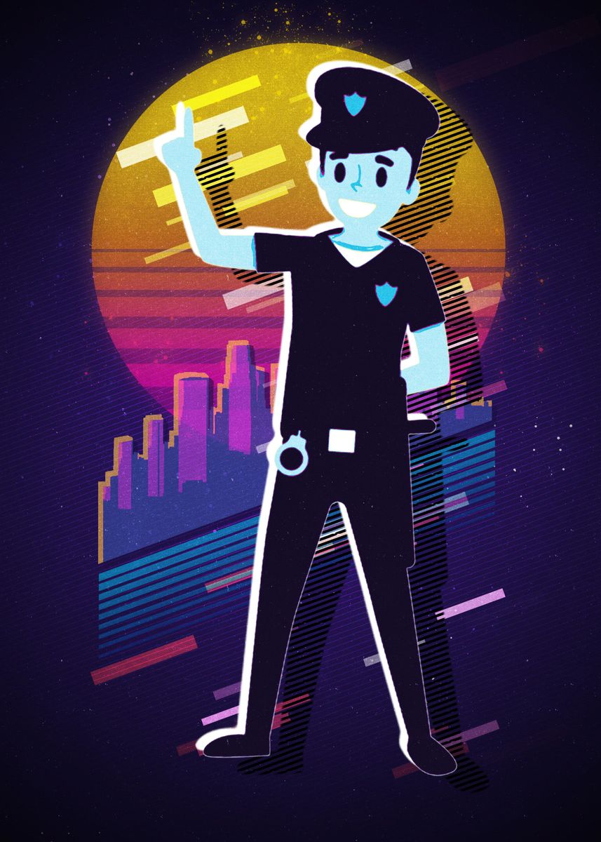 'police' Poster, picture, metal print, paint by Mibride | Displate