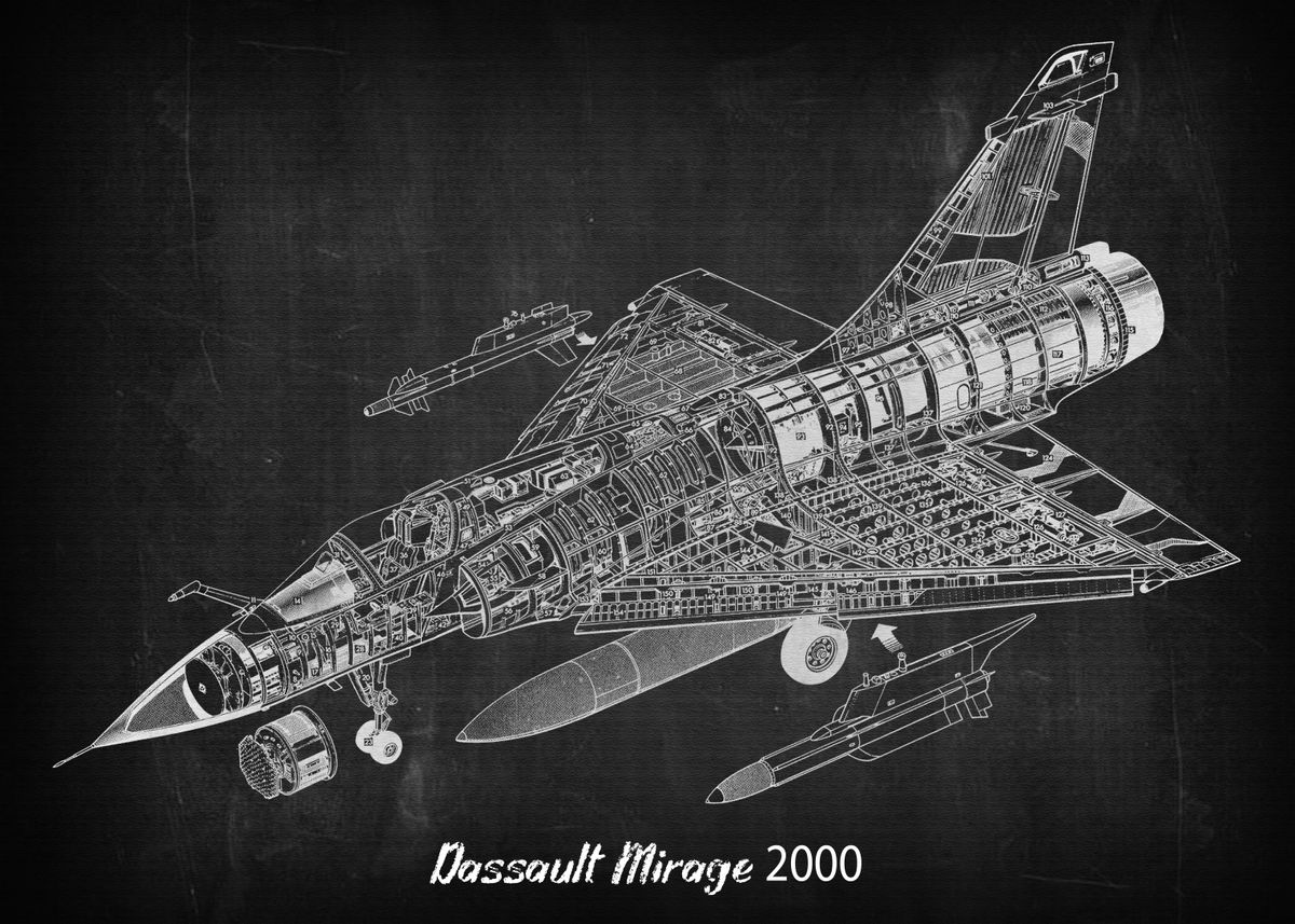 'Dassault Mirage 2000' Poster by MICHAEL BRUNS PLATES | Displate