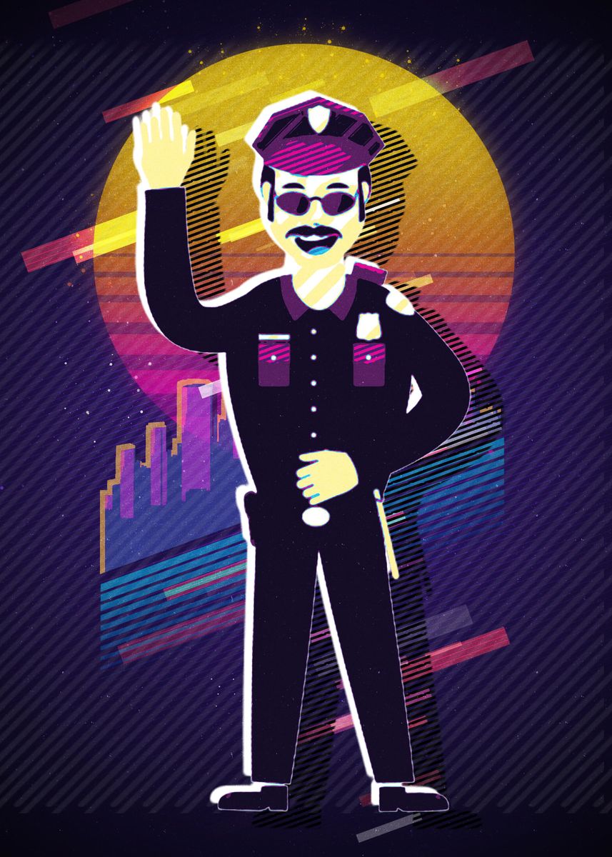 'police' Poster, picture, metal print, paint by Mibride | Displate