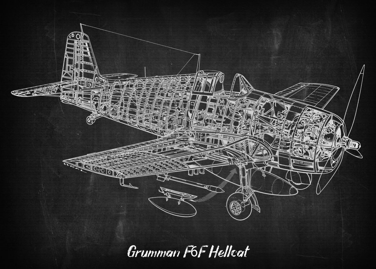 'Grumman F6F Hellcat' Poster by MICHAEL BRUNS PLATES | Displate