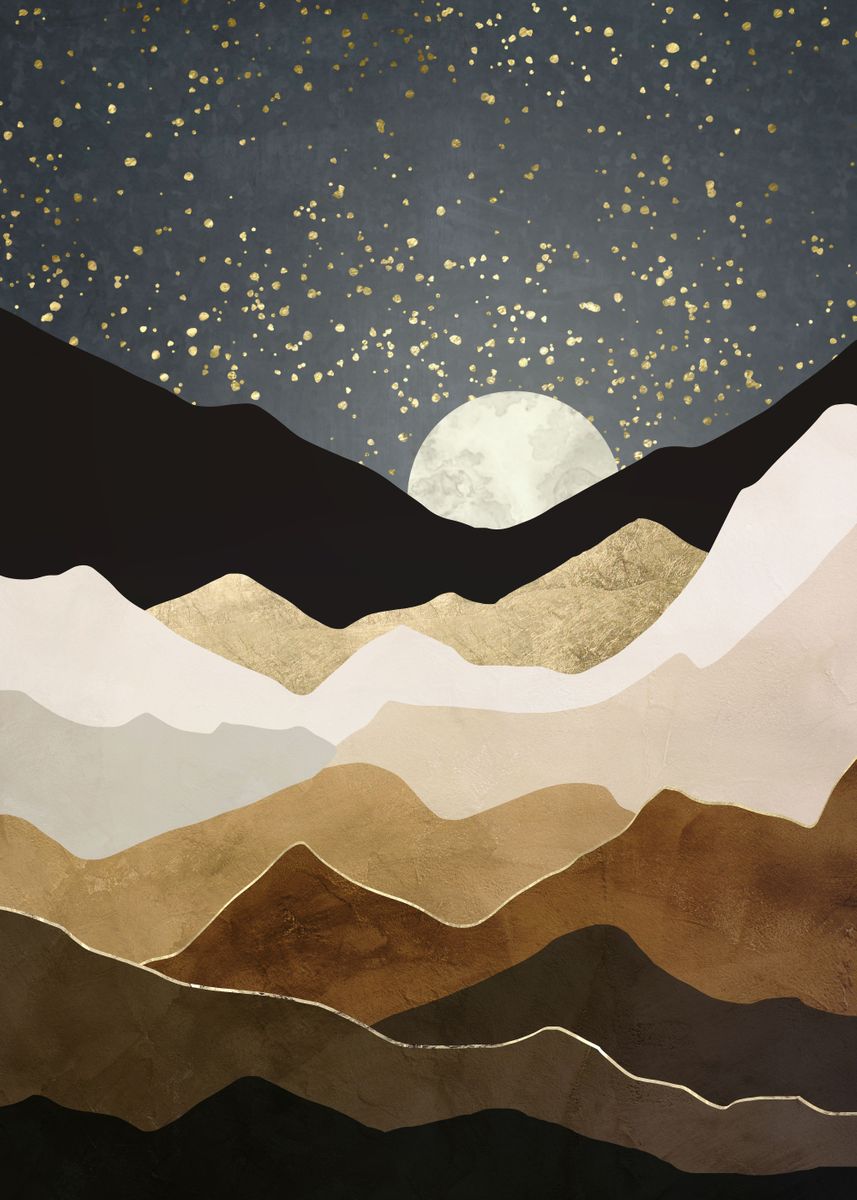 'Golden Stars' Poster by SpaceFrog Designs | Displate