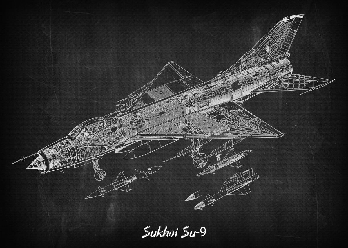 'Sukhoi Su9' Poster by MICHAEL BRUNS PLATES | Displate