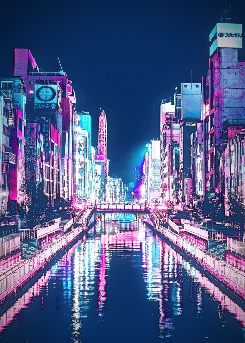 'DOTOMBORI' Poster, picture, metal print, paint by Monica Amorim | Displate