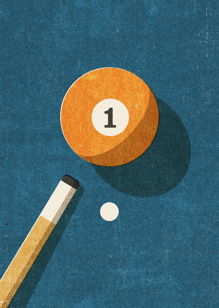 '1 Ball' Poster, picture, metal print, paint by Daniel Coulmann | Displate
