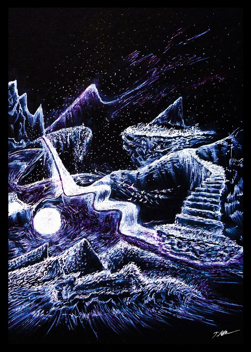 'Midnight Wonders' Poster, picture, metal print, paint by Kit and Co ...