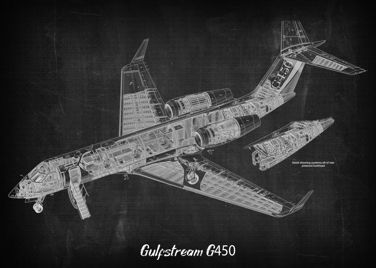 'Gulfstream G450' Poster by MICHAEL BRUNS PLATES | Displate