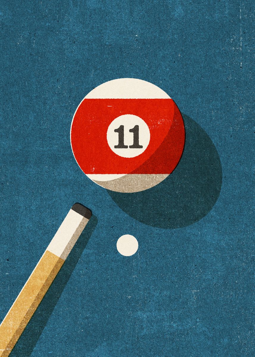 '11 Ball' Poster, picture, metal print, paint by Daniel Coulmann | Displate