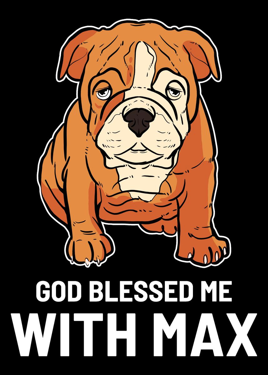 'Bulldog Max American Bulld' Poster, picture, metal print, paint by ...