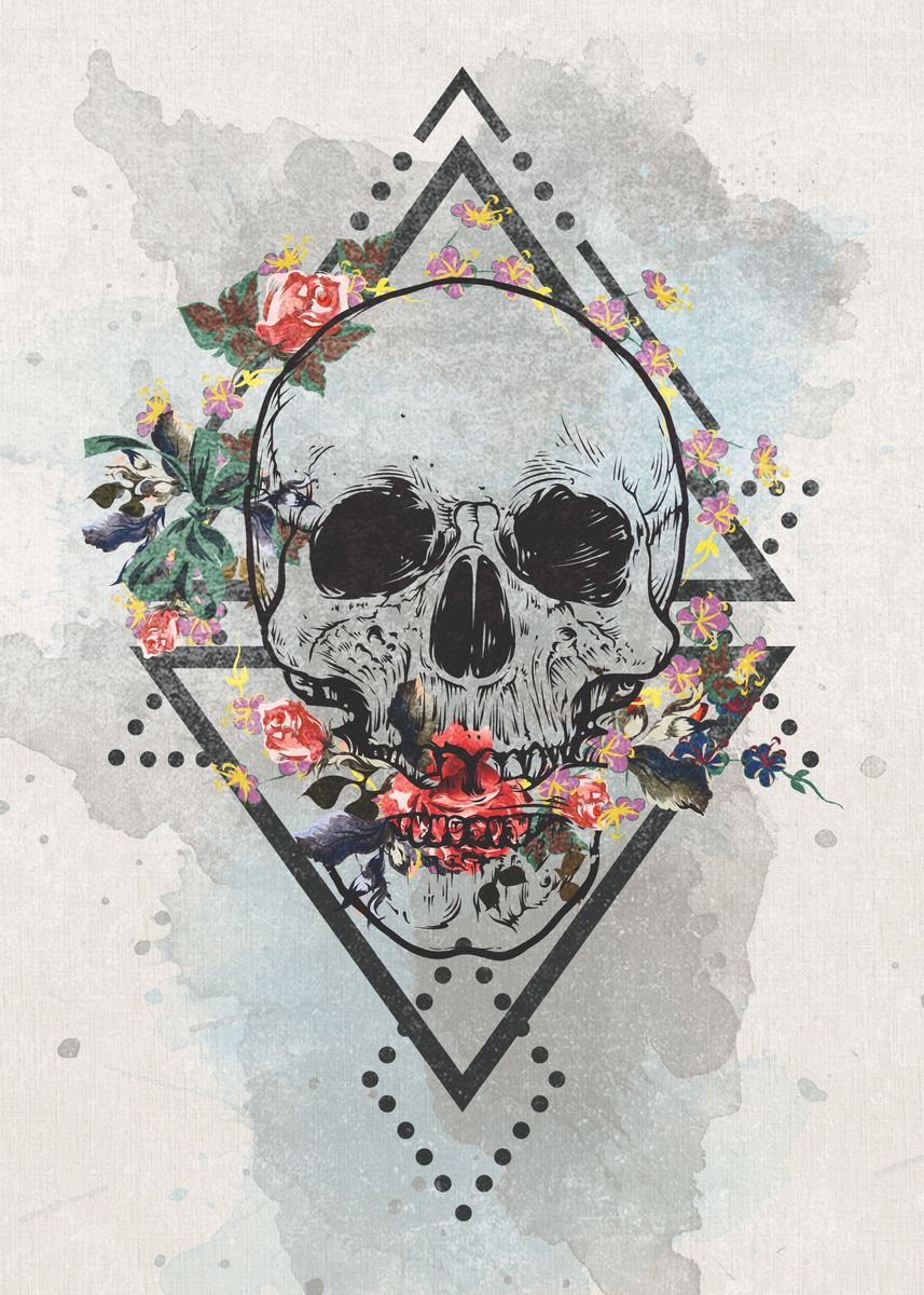 'Sacred Skull' Poster, picture, metal print, paint by AndrejZT | Displate