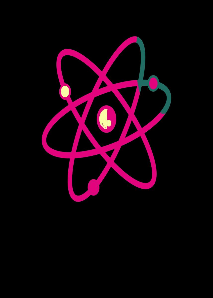 'Colorful atom neutron' Poster, picture, metal print, paint by ...