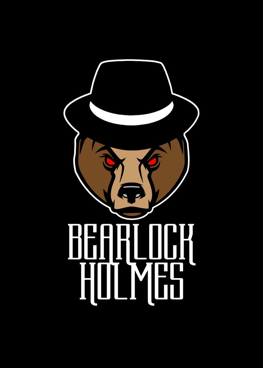 'Bear Sherlock Holmes' Poster, picture, metal print, paint by Norden ...