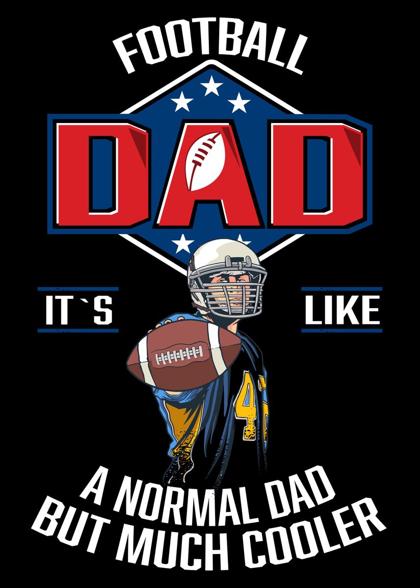'Football Player Dad Gift' Poster, picture, metal print, paint by ...