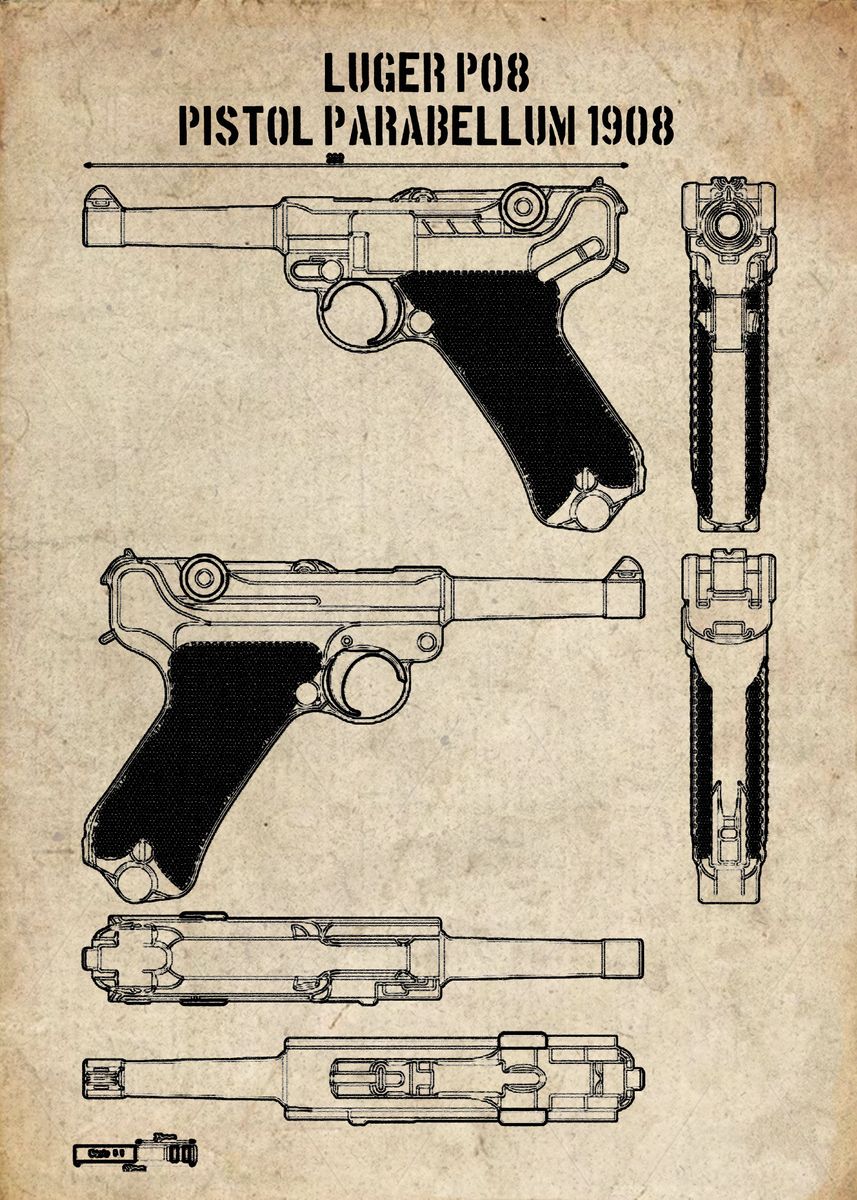 'luger p08 ' Poster, picture, metal print, paint by MAXART DESIGN ...