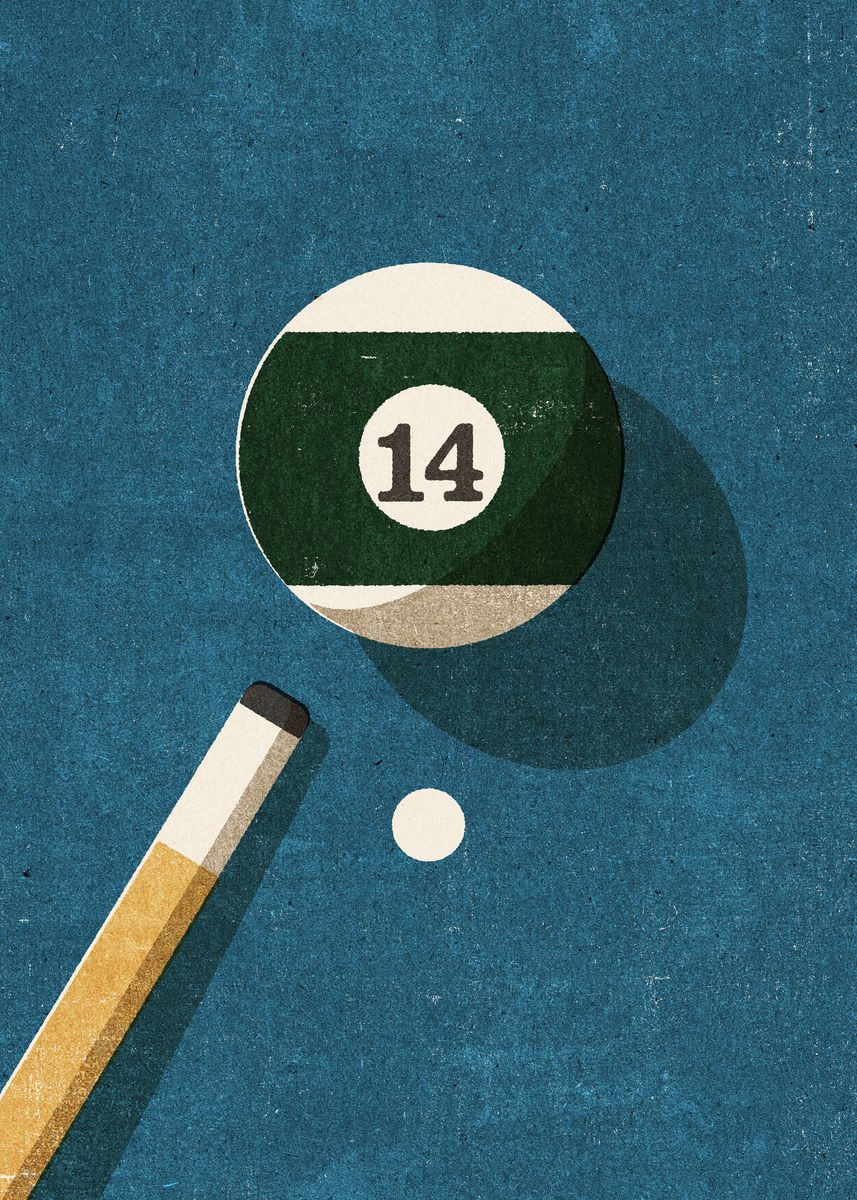 '14 Ball' Poster, picture, metal print, paint by Daniel Coulmann | Displate