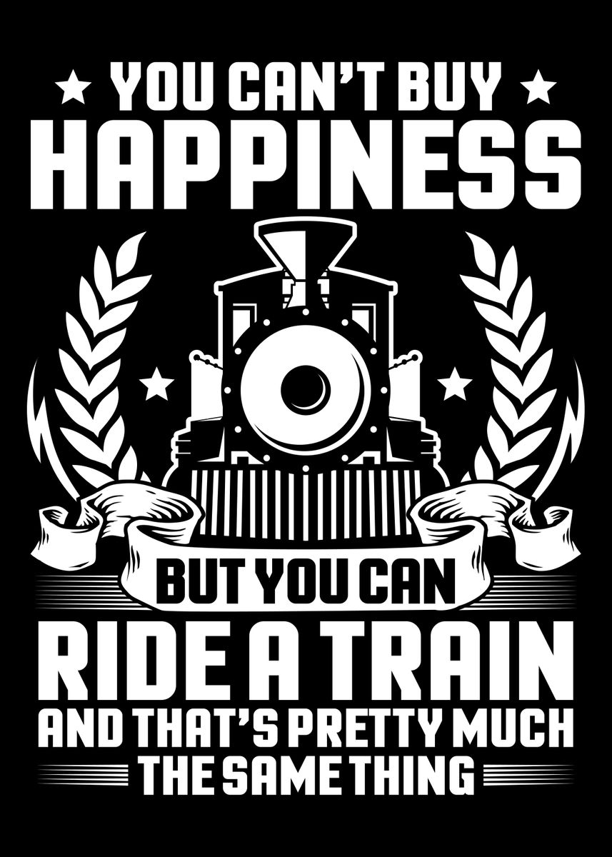 'Train Driver Happiness' Poster, picture, metal print, paint by ...