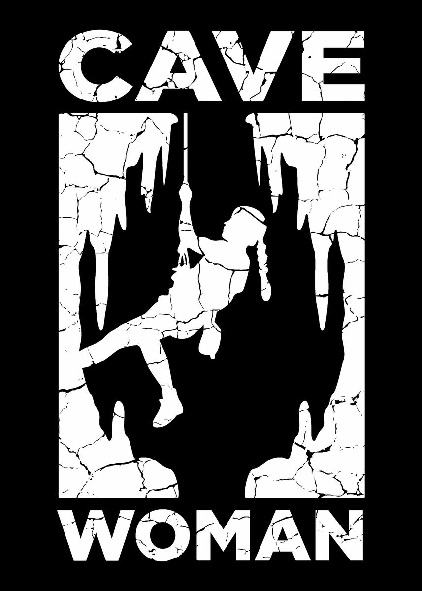 'Cave Woman Cave Explorer A' Poster, picture, metal print, paint by ...