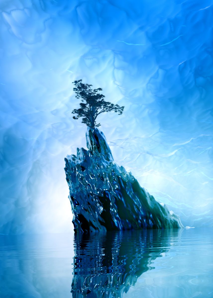 'Lonely Tree' Poster, picture, metal print, paint by aestevez | Displate