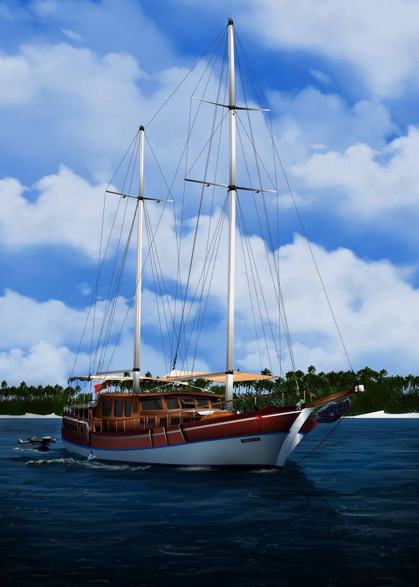 'Yachting Adventure ' Poster, picture, metal print, paint by Shamoon ...