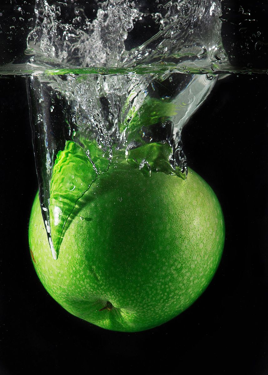 'water green apple' Poster, picture, metal print, paint by DheYa Art ...