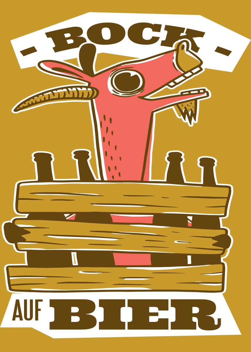 'Bock Bier Biere trinken' Poster, picture, metal print, paint by ...