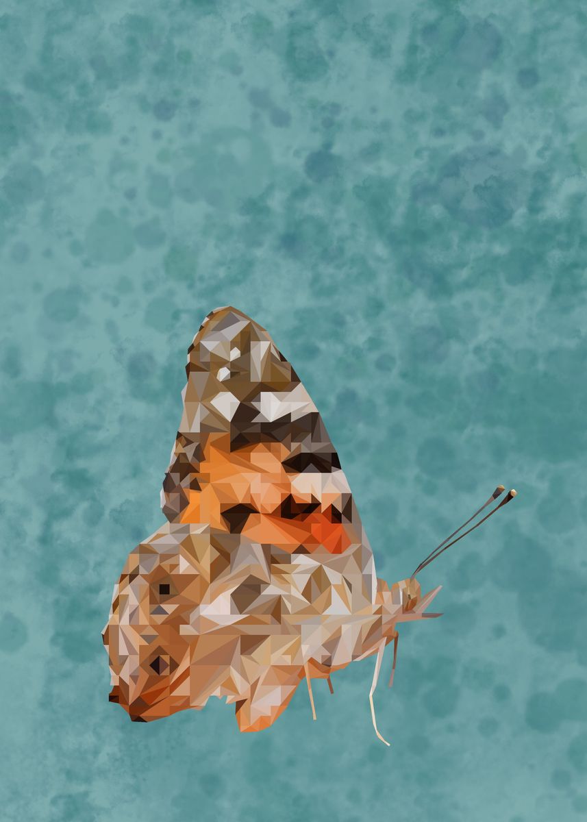 'Low poly butterfly' Poster by Evy Reinink | Displate