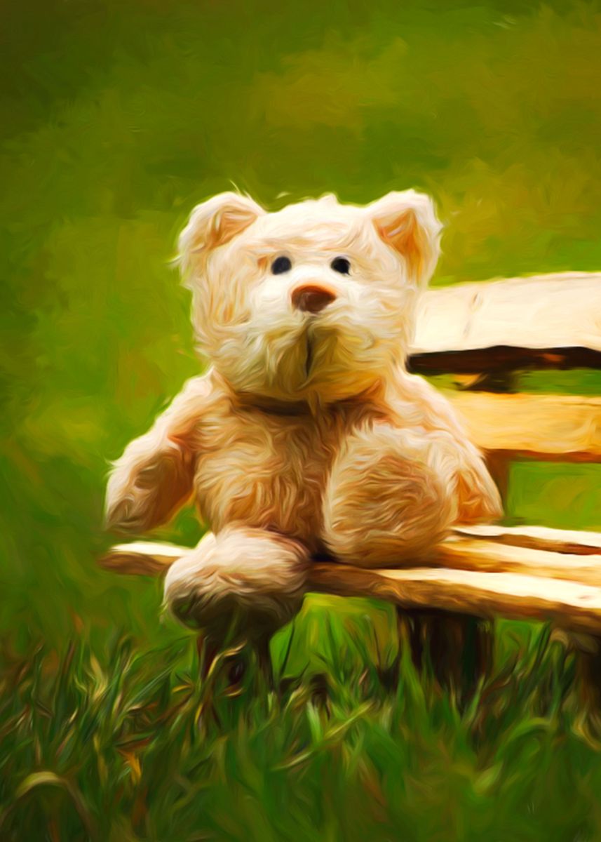 'Teddy Stuffy' Poster, picture, metal print, paint by Armstrong | Displate